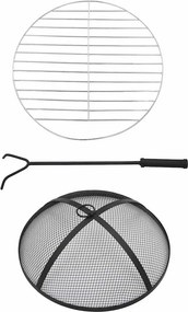 vidaXL Mozaikový stolek s ohništěm terakota 68 cm keramika
