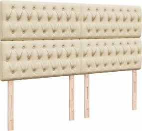 Box spring postel s matrací krémová 200x200 cm textil 3292907