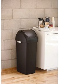 Simplehuman odpadkový koš,60 l, houpací víko, černý plast,CW1333