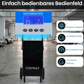 Costway Komerční odvlhčovač 60 L/den odvlhčovač pro 200 m² pokojový sušák