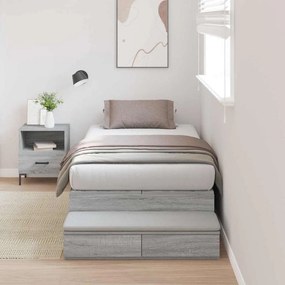 Rám postele s úložným prostorem se zásuvkou Šedá Sonoma 100 cm 3335618
