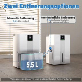 Costway 35 L/Day domácí odvlhčovač Energeticky úsporný odvlhčovač s 3 režimy