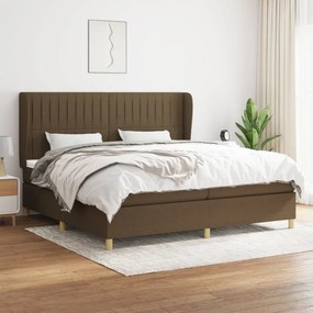 Box spring postel s matrací tmavě hnědá 200x200 cm textil 3128712