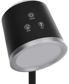 LED Stmívatelná nabíjecí stolní lampa 4v1 LED/6W/3,7V 3000K/4000K/6500K černá