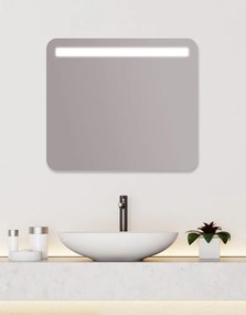 Zaoblené zrcadlo do koupelny s LED osvětlením - 80 x 70 cm - Luna Rounded