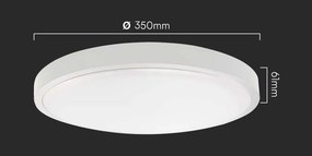 LED Solution Bílé přisazené LED svítidlo Plano kulaté 350mm 24W IP44 s pohybovým MW čidlem a DO 76631