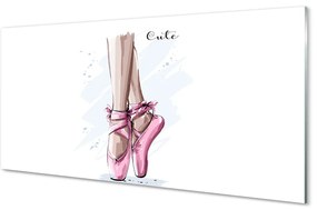 akrylový obraz růžové baletní boty 125x50 cm