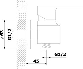 Bruckner Bruckner, SIEGER nástěnná sprchová baterie, rozteč 100mm, chrom, 914.100.1