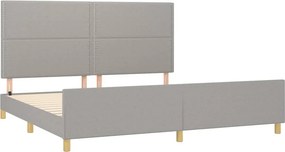 Rám postele bez matrace světle šedý 200 x 200 cm textil 3125000