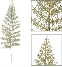 Větvičky kapradiny 45cm zlaté sada 3ks, vánoční dekorace