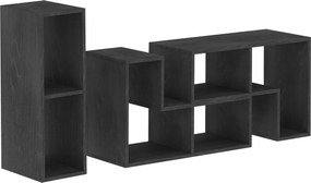 HOMCOM TV nábytek max. 75" modulární s 2 L-tvarovanými regály a obdélníkovým regálem, z dřeva, 134-180 x 30,5 x 44 cm, černý