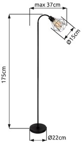 Globo 15351S - Stojací lampa ISABELLA 1xE27/40W/230V