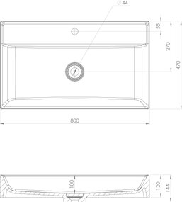 Sapho Twig umyvadlo 80 x 47 cm s otvorem pro baterii bez přepadu litý mramor bílá TW080