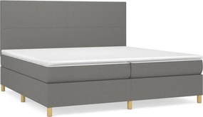 Box spring postel s matrací tmavě šedá 200x200 cm textil 3142202