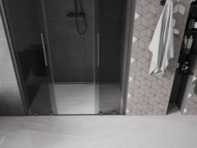 Mexen Velar L Duo, posuvné sprchové dveře do otvoru 150 cm, 8mm šedé sklo, broušený grafit, 871-150-003-42-95