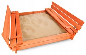 NEW BABY dětské dřevěné pískoviště s poklopem a lavičkami 120x120 cm