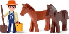 EFKO Herní set Igráček Trio Farma / Figurka a 2 koně / od 3 let