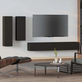 vidaXL 4dílný set TV skříněk kompozitní dřevo [3114630] Barva: Černá