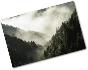 Wallmuralia Kuchyňská deska skleněná Mlha nad lesem 80x52 cm