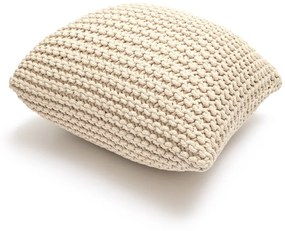 Béžový polštářový puf Bonami Essentials Knit