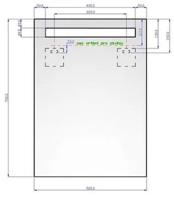 Amirro Luna Zrcadlo 50 x 70 cm s LED osvětlením s vypínačem, 900-988