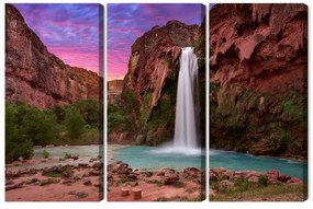 Vícedílný obraz Vodopády Havasupai Nedostatek Nedostatek Přírodní plátno 120x80