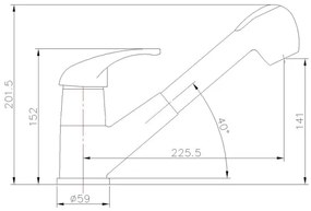 Aqualine - Dřezová baterie KASIOPEA 20 cm lesklý chrom