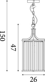 Searchlight 8092-2AB Závěsné glamour svítidlo VICTORIA patina, průměr 26cm