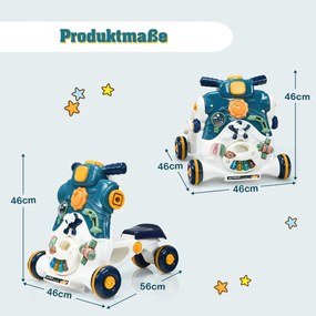 Costway 3 v 1 Dětské chodítko se světly a hudbou, dětské chodítko, hrací deska