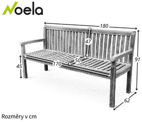 Noela Kingsbury zahradní lavice teak 180 cm