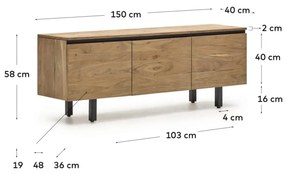 Tv stolek exue 150 x 58 cm přírodní MUZZA