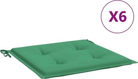 Podušky na zahradní židli 6 ks zelené 50x50x3 cm látka oxford 314049