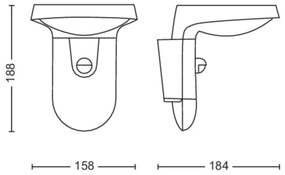Philips - LED Venkovní nástěnné svítidlo se senzorem TYLA LED/9W/230V 2700K IP44