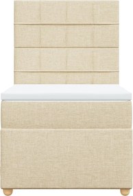 Box spring postel s matrací krémová 80 x 200 cm textil 3291112