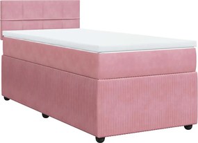 Box spring postel s matrací růžová 90x200 cm samet 3287655