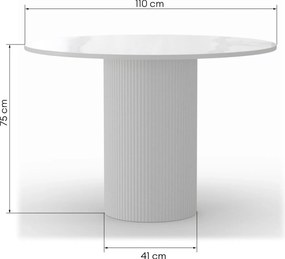 Jídelní stůl MALAGA 110 cm bílý mramor