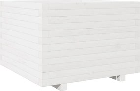 Zahradní truhlík bílý 70 x 70 x 49,5 cm masivní borové dřevo 3282525