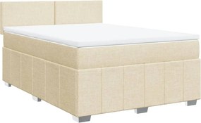 Box spring postel s matrací krémová 140x200 cm textil 3287089