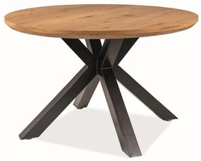 Jídelní stůl Ritmo, průměr 120 cm, dub / černá