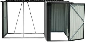 Přístřešek na dřevo s kůlnou, 270x104x159 cm, antracit, ARPOL TYP 2