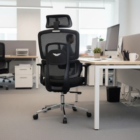 Kancelářská ergonomická židle Neoseat GARY — černá, nosnost 150 kg