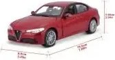 Bburago Plus Alfa Romeo Giulia (2016) červená / měřítko 1:24 / od 3 le