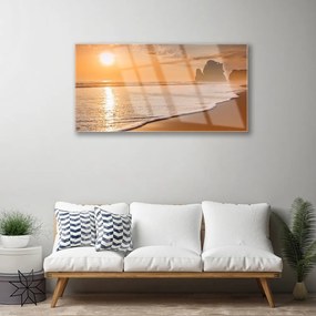 akrylový obraz Moře Pláž Slunce Krajina 100x50 cm