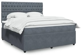 Box spring postel s matrací tmavě šedá 180x200 cm samet 3292413