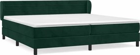 Box spring postel s matrací tmavě zelená 200x200 cm samet 3127574