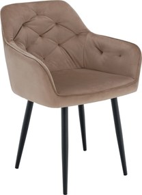 Designové křeslo, světle hnědá Velvet látka, VERIO