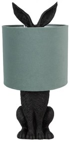 Černá stolní lampa králík s tyrkysovým stínidlem Konijn – 20x43 cm
