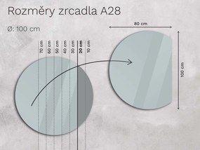 Atypické zrcadlo do koupelny s LED osvětlením A28 50x10