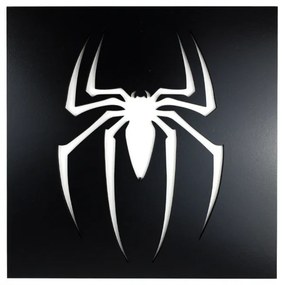 Dřevěná dekorace Symbol Spidermana černá