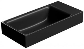GSI NUBES keramické umývátko 50x25cm, bez otvoru, pravé/levé, černá mat 9637026